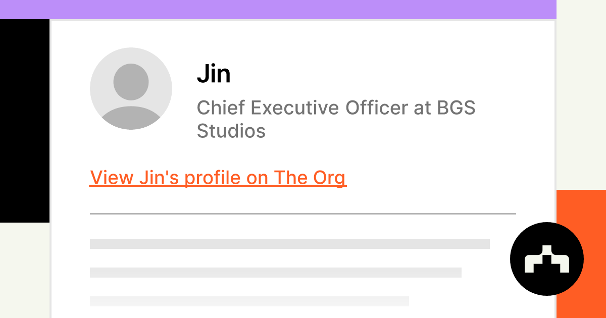 Jin - Chief Executive Officer at BGS Studios | The Org