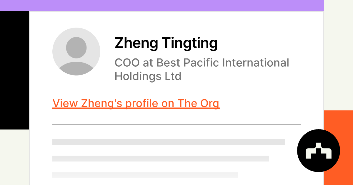 Zheng Tingting - COO at Best Pacific International Holdings Ltd | The Org