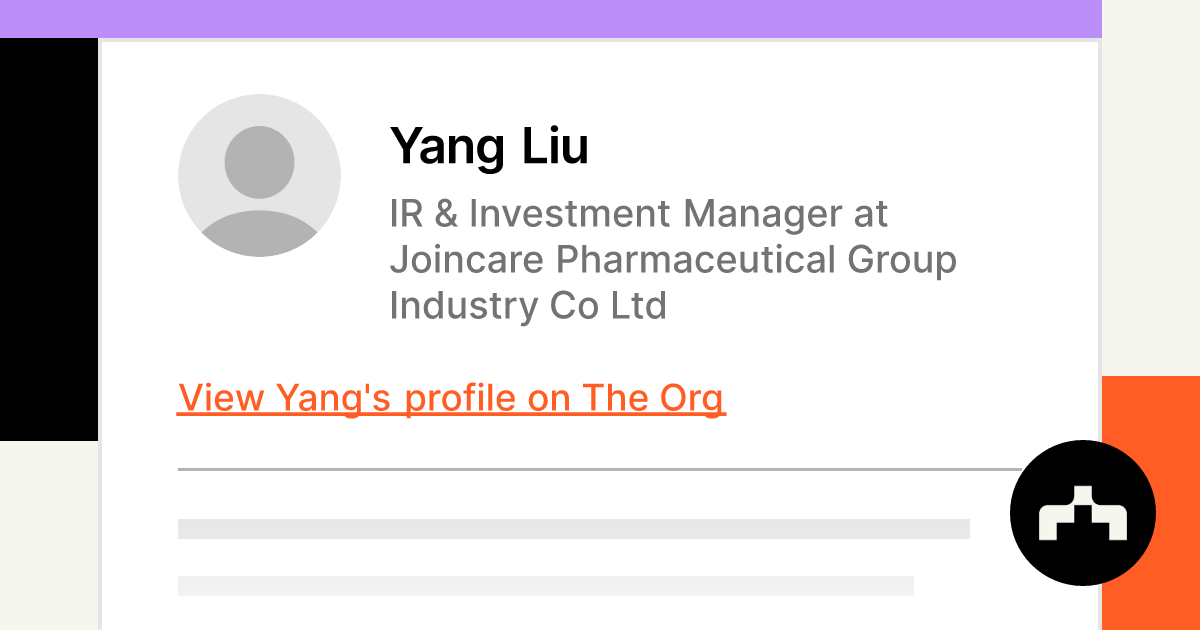 Yang Liu - IR & Investment Manager at Joincare Pharmaceutical Group Industry Co Ltd | The Org