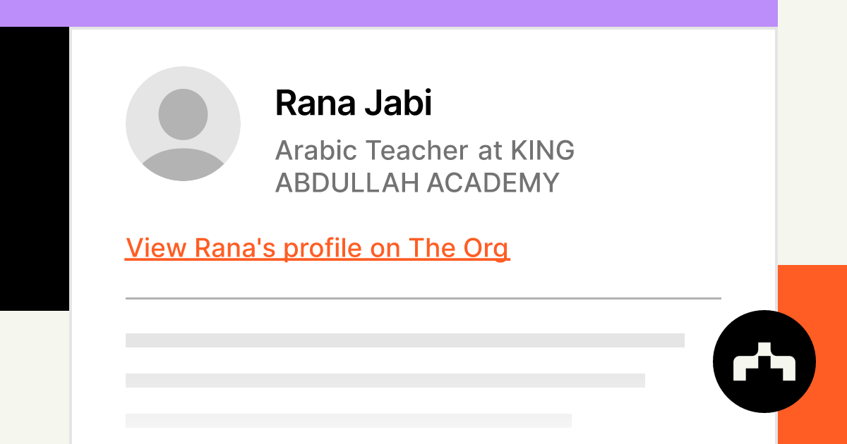 Rana Jabi - Arabic Teacher at KING ABDULLAH ACADEMY | The Org