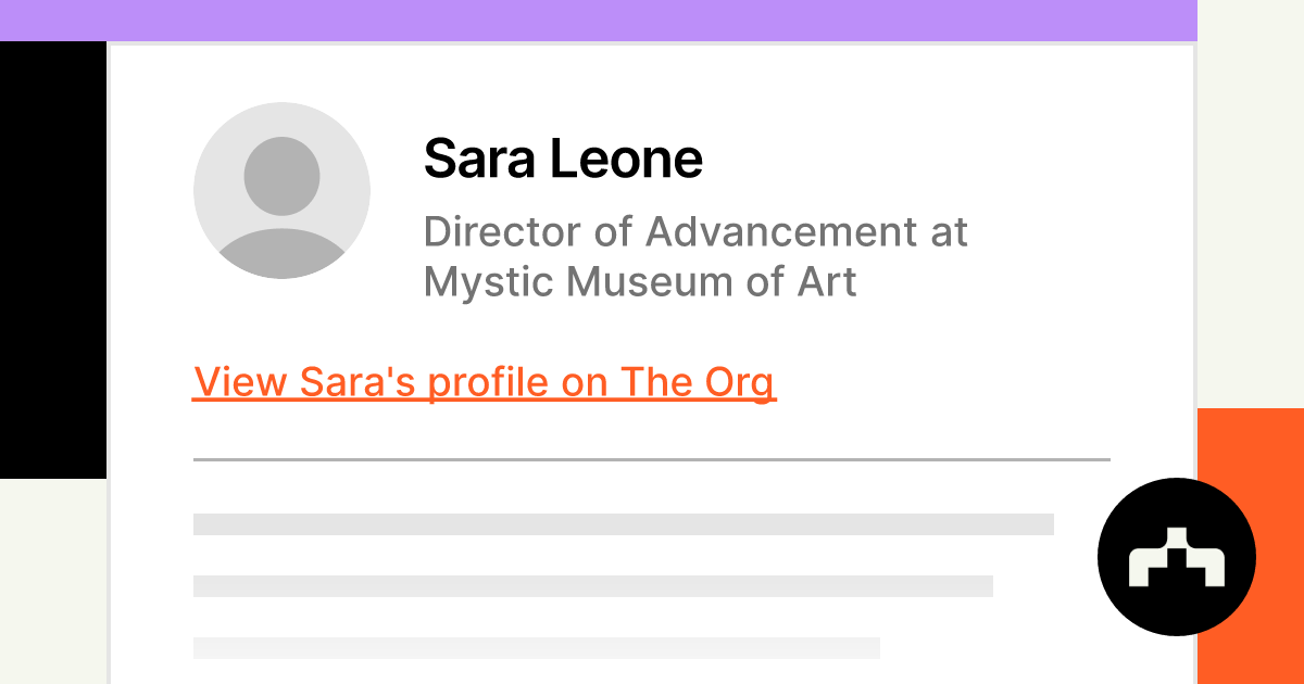 Sara Leone - Director of Advancement at Mystic Museum of Art | The Org