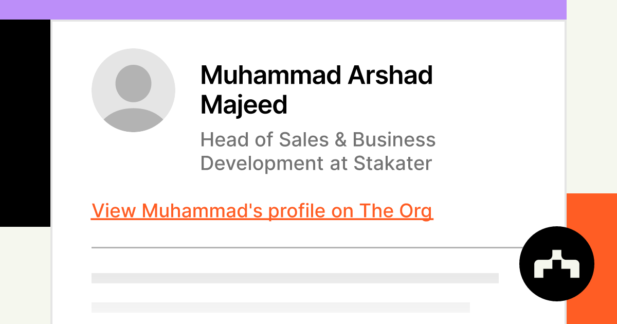 Muhammad Arshad Majeed - Head of Sales & Business Development at Stakater | The Org