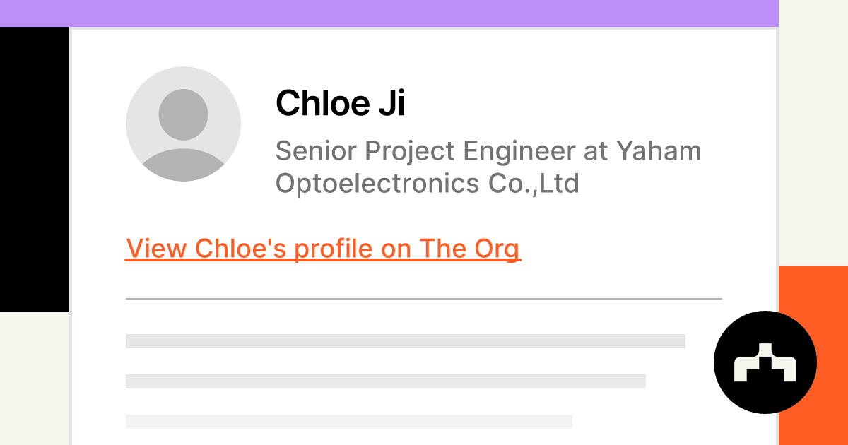 Chloe Ji - Senior Project Engineer at Yaham Optoelectronics Co.,Ltd | The Org