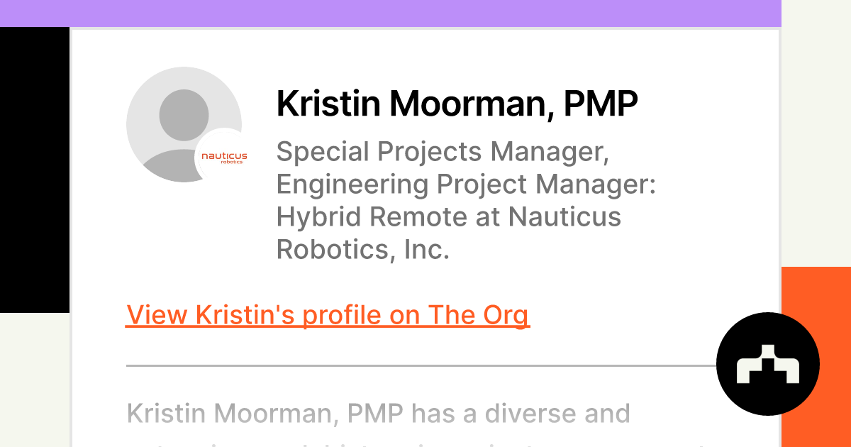 Kristin Moorman Pmp Special Projects Manager Engineering Project